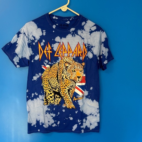 Def Leppard | Shirts | Def Leppard Blue Tiedye Graphic Tshirt | Poshmark